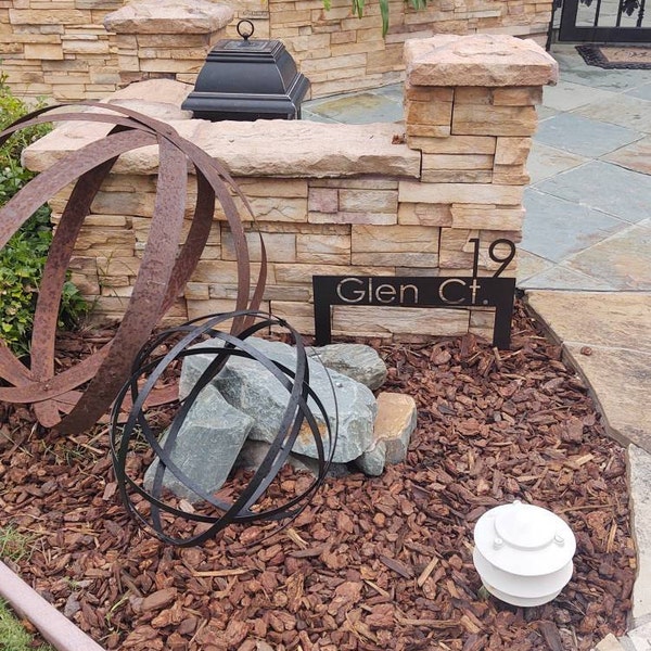 Modern House Number Yard Sign | Metal House Numbers With Street Name ...