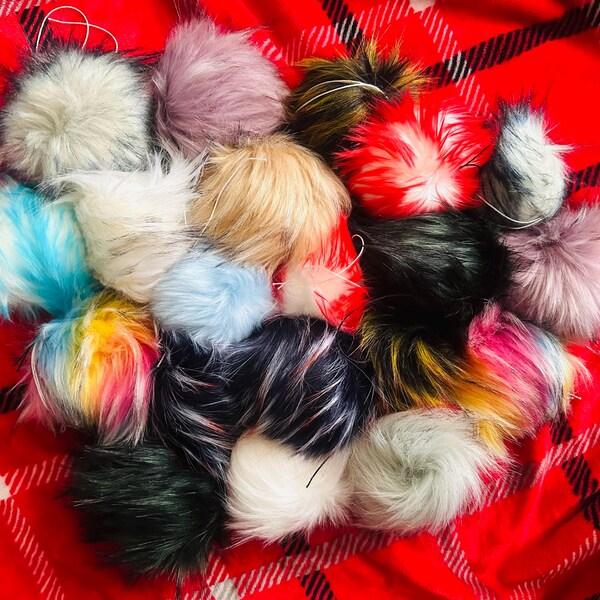 Teal Sparkle Pom, Faux Fur Pom Poms, Faux Fur, Beanie Toppers, Fake Fur ...