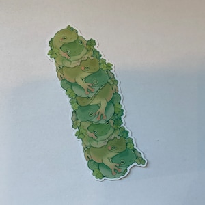 Frog Stack Bookmark Frog Art Cute Bookmark Laminated Cottagecore Book ...
