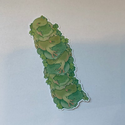 Frog Stack Bookmark Frog Art Cute Bookmark Laminated Cottagecore Book ...