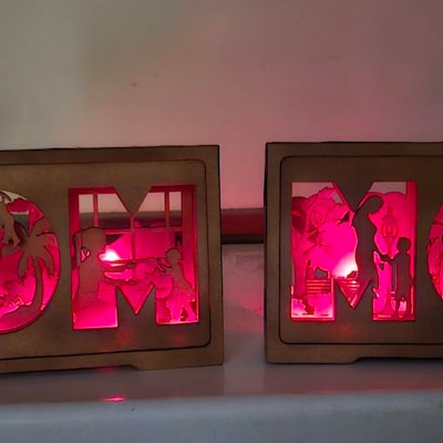 Multilayer Standing Mom and Daughter Shape Happy Mothers Day Gift for ...