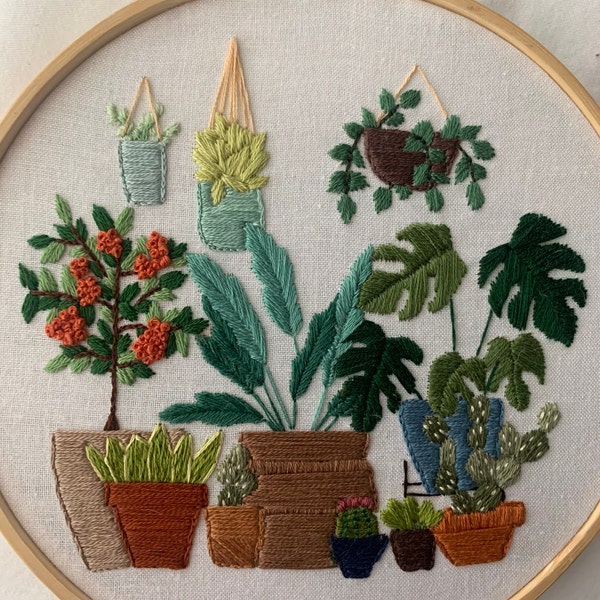 House Plant Embroidery, Pattern Download Embroidery, Orange Tree ...