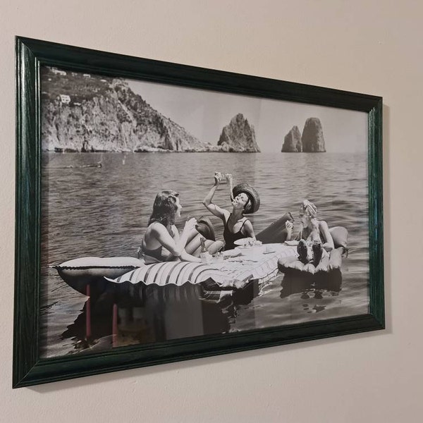 Eating Spaghetti on the Water Vintage Poster Print, Capri Italy 1939 ...