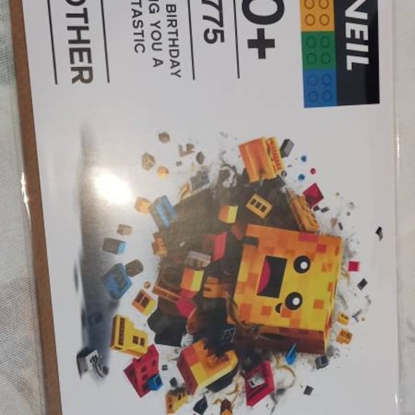 Personalised Birthday Card | Building Blocks Theme | Son, Grandson ...