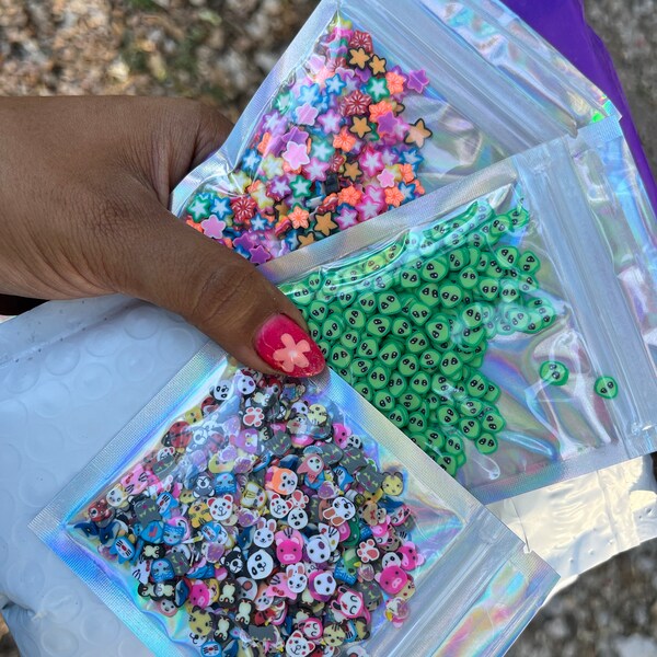 Space Alien Aliens UFO Halloween Slime Polymer Clay Slice for Snowglobe ...