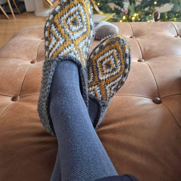 Knitting Pattern - Azerbaijani Style Slipper Socks, Knitted Slipper ...