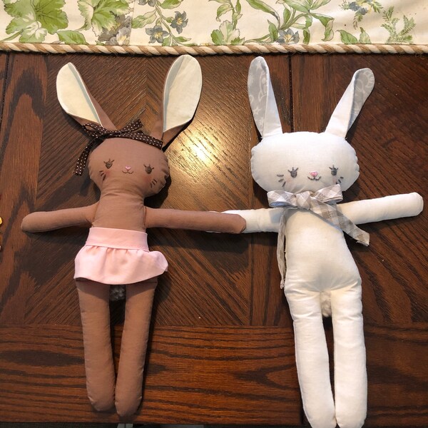 Fabric Bunnies With Clothes Pattern and Instructions (english) - Etsy