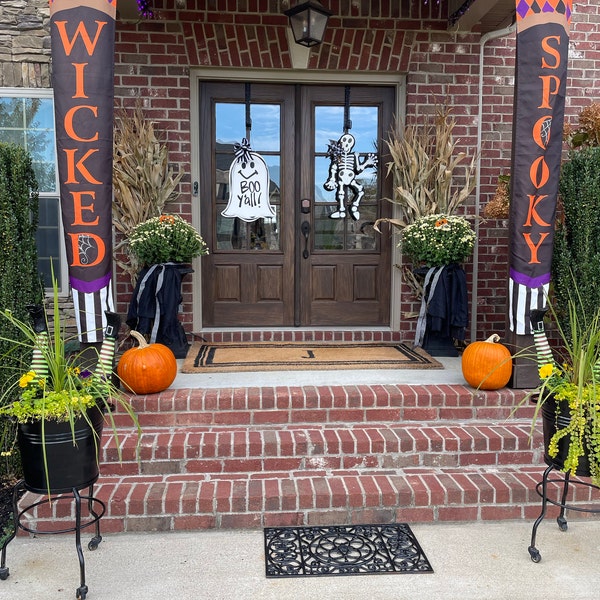 Ghost Halloween Door Hanger | Spooky Door Decor | Fall Door Hanger ...