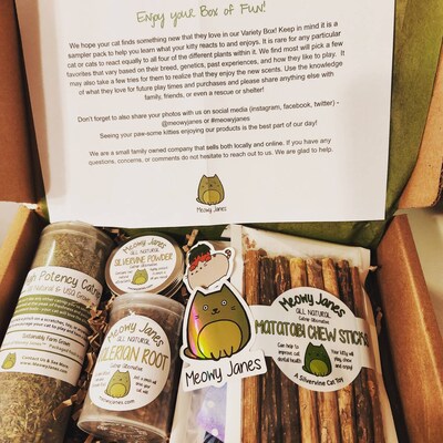 Catnip Alternative Variety Box Catnip, Valerian, Silvervine Powder ...