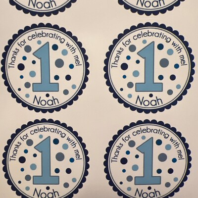 Personalized Birthday Age Number Stickers, Birthday Party, Party ...