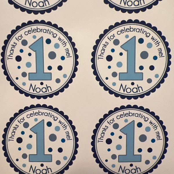 Personalized Birthday Age Number Stickers, Birthday Party, Party ...