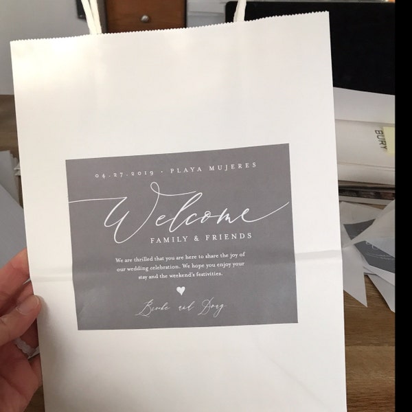 Self-editing Welcome Bag Label Template, Welcome Box Sticker, INSTANT ...