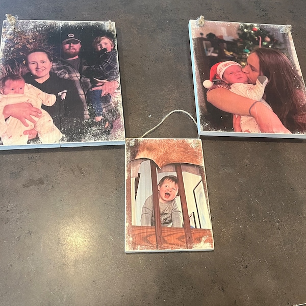 Personalized Photo Frame Magnet, Fridge Magnet Set, Wood Magnet Round ...