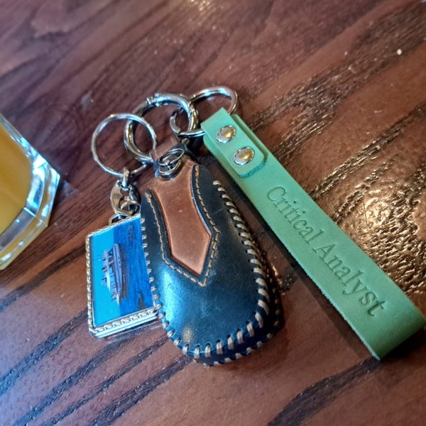 Personalised Leather Keyring, Custom Car Keychain, Personalised Gift ...