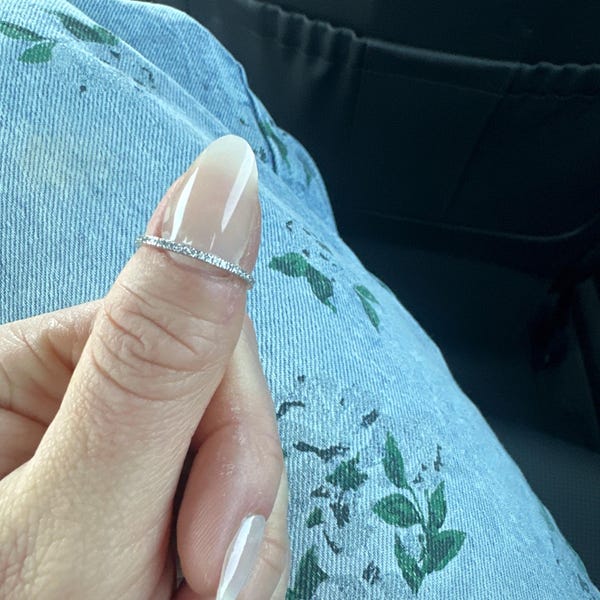 Baguette Open Cuff Ring Women / Two Stone Open Gap Wedding Band ...