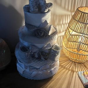 Neutral Nappy Cake Baby Shower Gift Unisex Nappy Cake Cream - Etsy