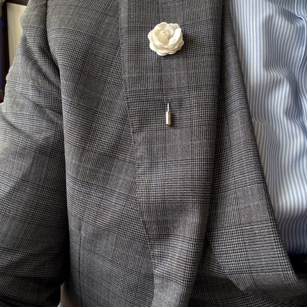 Suit Boutonniere, Suit Lapel Pin, Mens Lapel Stick Pin, Peach Rose ...