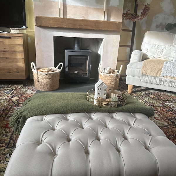 Bleu Chesterfield Footstool / Coffee Table / Pouffe / Bench - Etsy UK