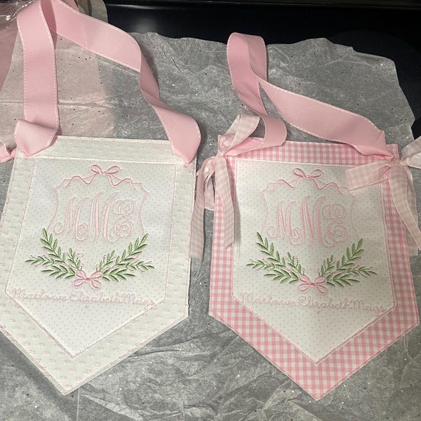 Custom Baby Banner, Welcome Baby Pennant, Monogram Hospital Door Sign ...