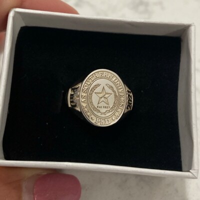 Coat of Arms Logo Ring, College Ring, Class Ring, Personalized Gift ...