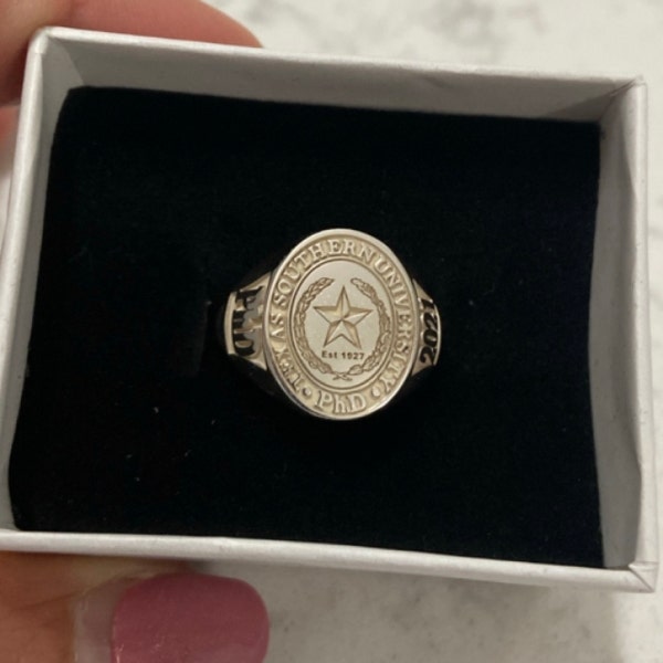 Coat of Arms Logo Ring, College Ring, Class Ring, Personalized Gift ...