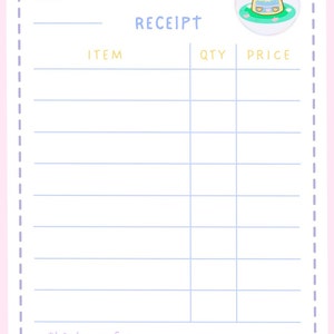DIGITAL DOWNLOAD 3x4 Inch Receipt Paper Customizable in Canva and ...