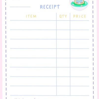 DIGITAL DOWNLOAD 3x4 Inch Receipt Paper Customizable in Canva and ...