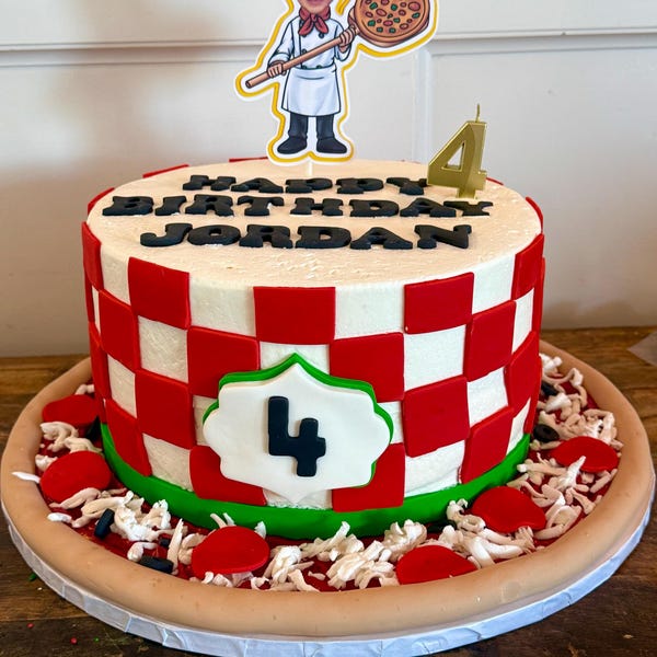 Pizza Chef Cake Topper Pizza Party Personalized Face Cake Topper - Etsy