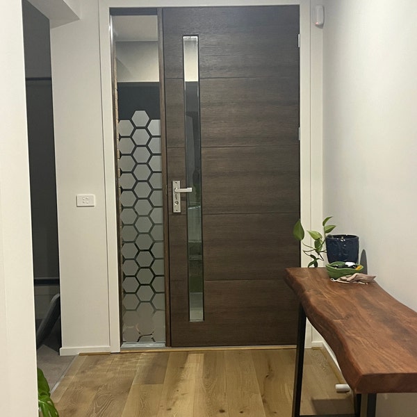 Honeycomb Frosted Window Film, Hexagon Window Decal, Geometric Etched ...