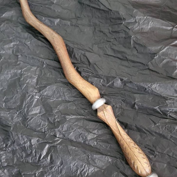 Hand Carved Black Walnut Wand // Hand Carved Wand // Wizard Wand ...