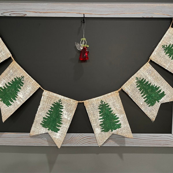 Rustic Tree Banner; Burlap Tree Banner; Christmas Tree Banner - Etsy