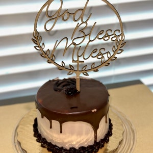 Personalized Dios Te Bendiga Cake Topper Baptism Cake Topper God Bless ...