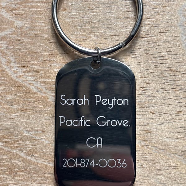 Custom Laser Engraved Stainless Steel Keychain, Personalized Gift - Etsy