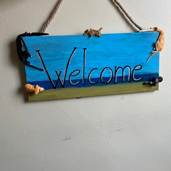 CUSTOM MADE Cute Dog Welcome Sign / Greyhound Welcome Sign / Dog Home ...