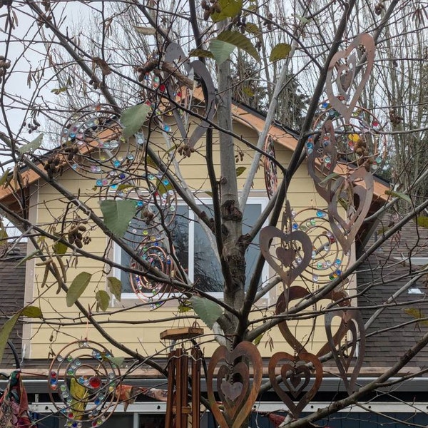 Hand Formed Copper Pipe "lollipop" Garden Stakes With Glass Gems - Etsy