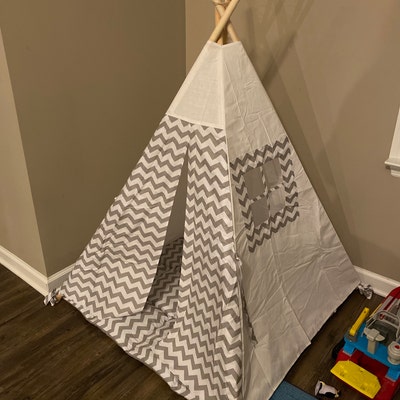 Teepee for Kids Customized From Cotton Gray Chevron, Teepee Tent for ...