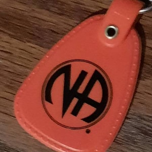 NA Orange & Black Key Tag - 5 Year Clean Time Key Tag - Narcotics ...