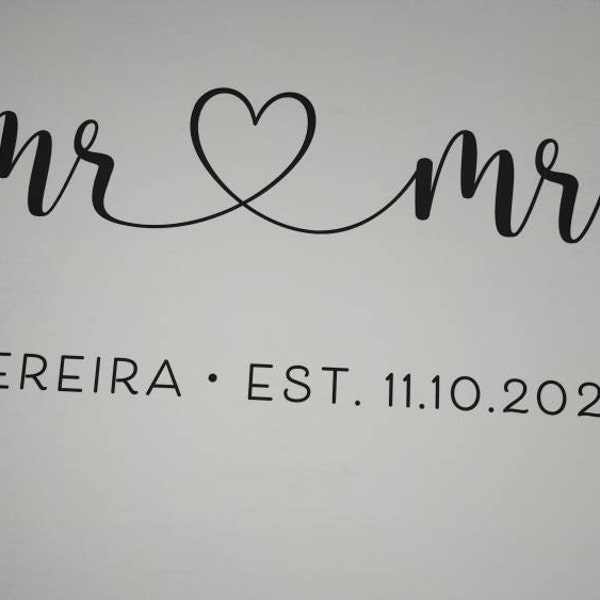 Custom Mr & Mrs Sign With Last Name for His and Hers Canvas Wall Art ...