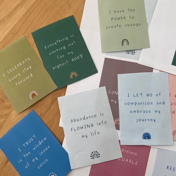 Positivity Affirmation Cards, Digital Download, Positive Quote Cards ...