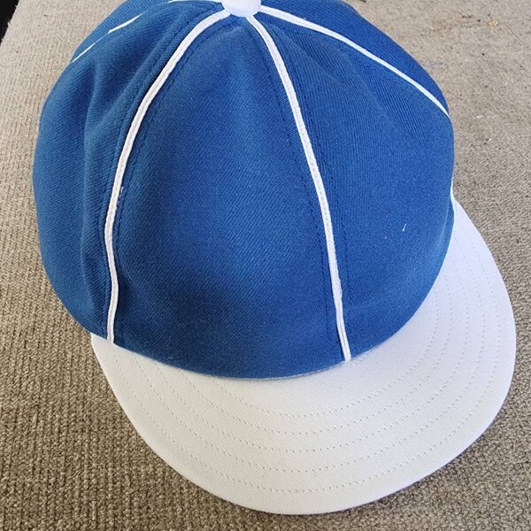 Light Grey Melton Wool 8 Panel Baseball Cap With Navy Soutache, Eyelets ...