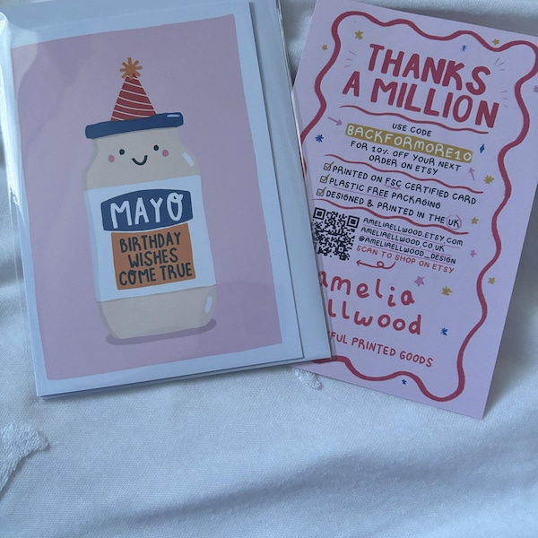 Mayo Pun Birthday Card, Funny Birthday Card, Mayo Birthday Wishes Come ...