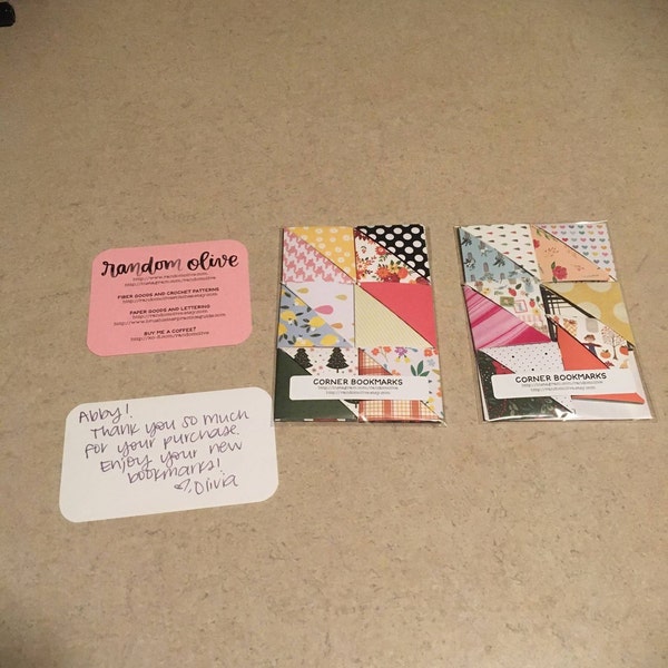 Corner Bookmarks, Paper Corner Bookmarks, Folded Corner Bookmarks ...