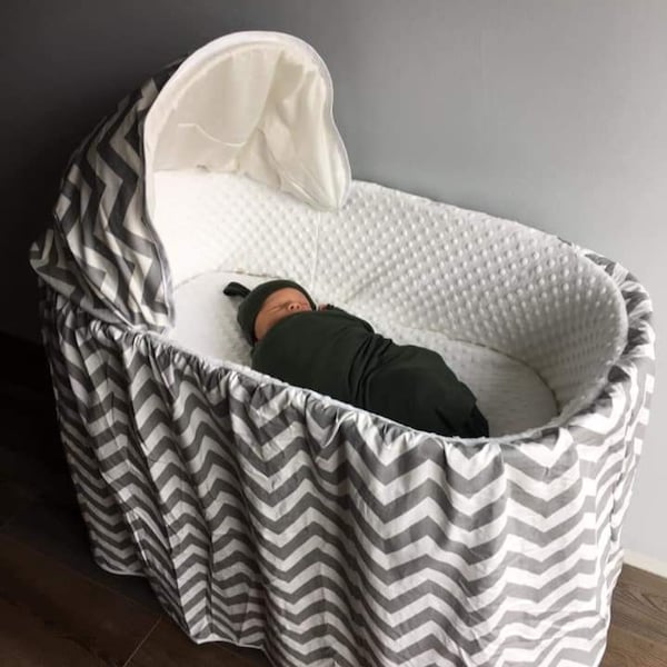 Custom Chevron and Minky Bassinet Covers - Etsy