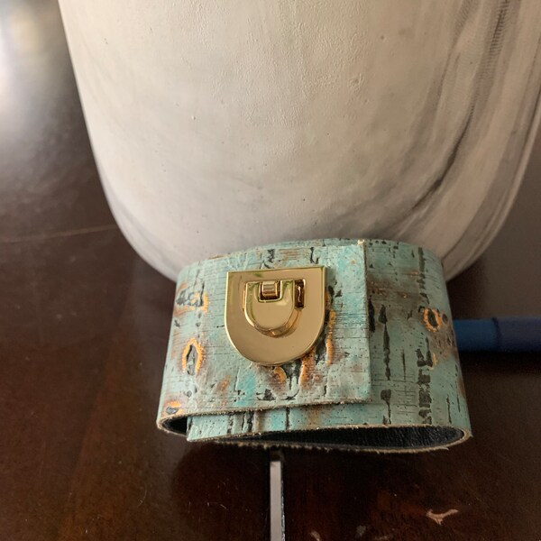 Bronze Python Cuff Bracelet, Boho Leather Bracelet for Woman, Unique ...