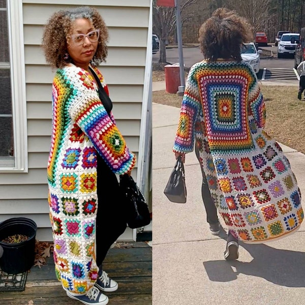 Crochet Pattern, Crochet Butterfly Granny Square Cardigan, Flower ...