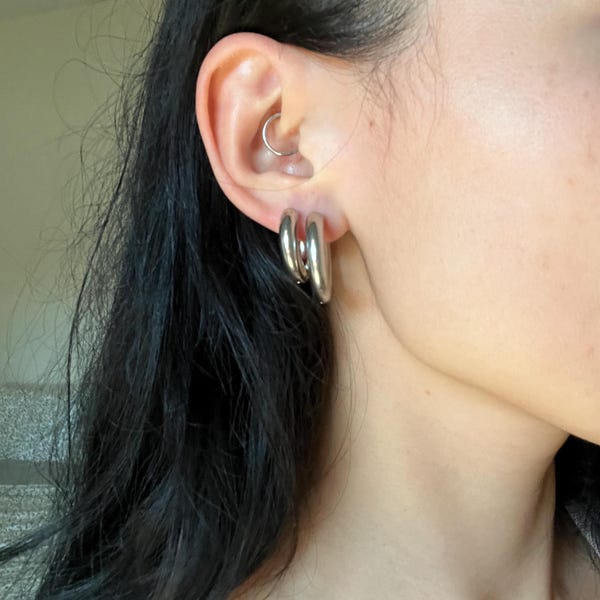 Thick Bulky Heavy 5mm Hoop Earrings • 20ga • 316L Surgical Steel • Sold ...