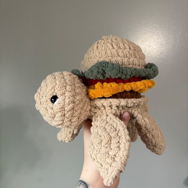 Burger Turtle Crochet Pattern PDF Download Beginner Friendly Amigurumi ...