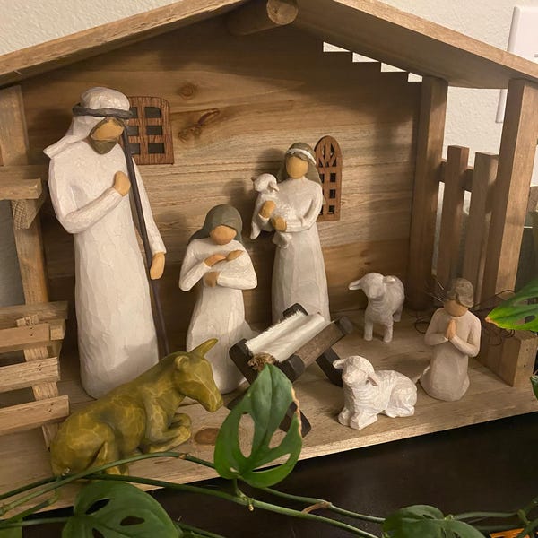 Nativity Manger /cradle for Willow Tree Nativity Wood Manger for Willow ...