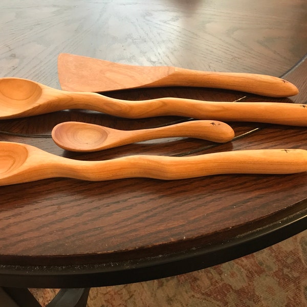 Soup Kettle Sauce Stockpot Spoon Long Handled Cherry Spoon Handmade - Etsy