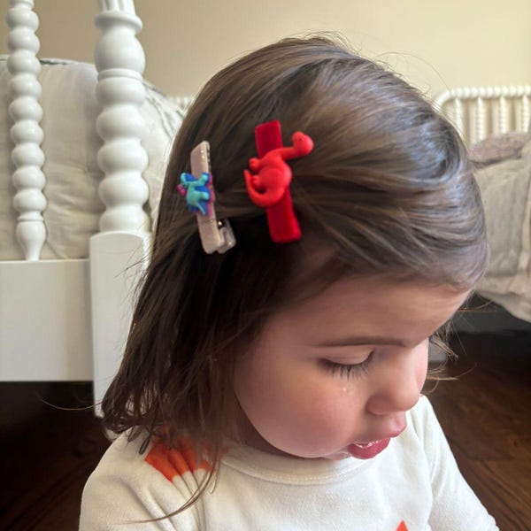 Disney Princess Hair Clips, Colorful Velvet Glitter Clips, Baby Toddler ...